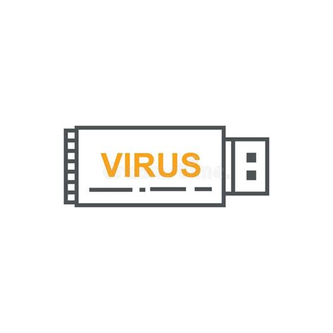 Usb Flash Drive With Virus Vector Illustration Decorative Design Stock Vector Illustration Of