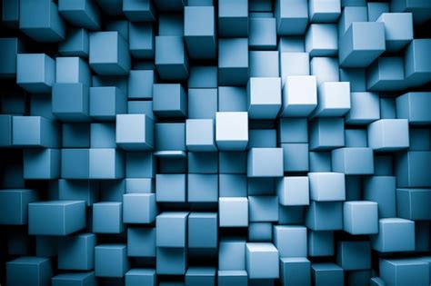 Premium Photo Abstract Background Of Cube Blocks Wall Stacking Blue Design