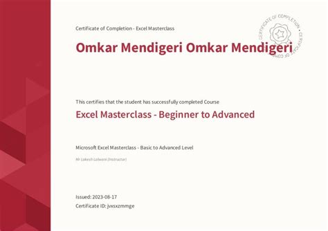 omkar mendigeri on linkedin completed my excel advance certificate