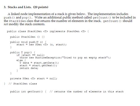 Solved 3 Stacks And Lists 20 Points A Linked Node