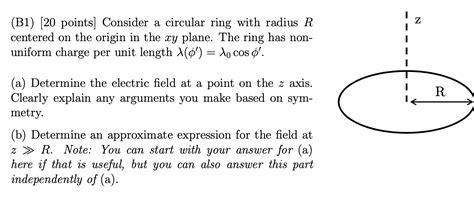 Solved B Points Consider A Circular Ring With Radius Chegg