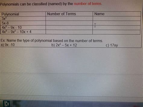 answered polynomials can be classified named … bartleby