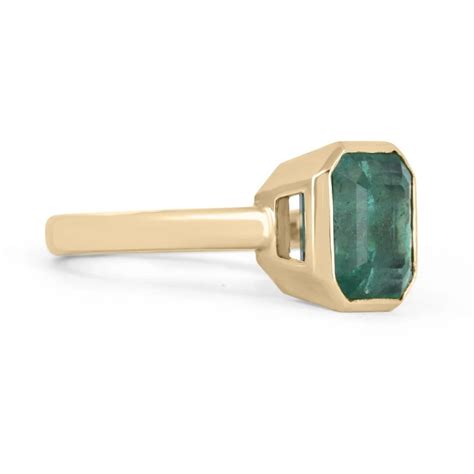 317cts 14k Natural Emerald Asscher Cut Bezel Set Solitaire Gold