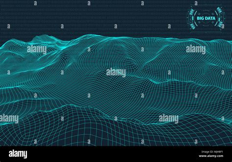 computer generated binary code landscape on black background big data