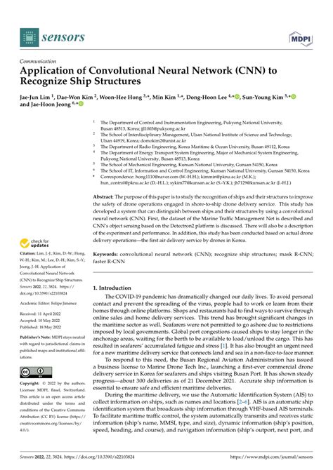PDF Application Of Convolutional Neural Network CNN To Recognize Ship Structures