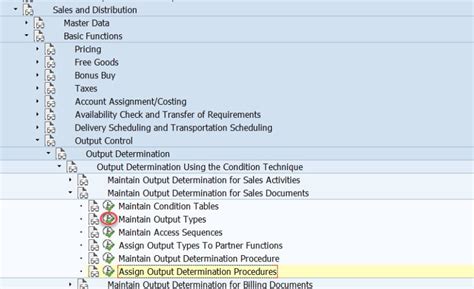 Condition Records For Sales Document Output Sapcodes