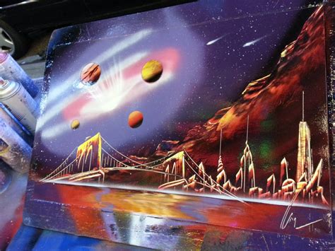 Galaxy Spray Paint Art Canvas Space Painting Free Etsy