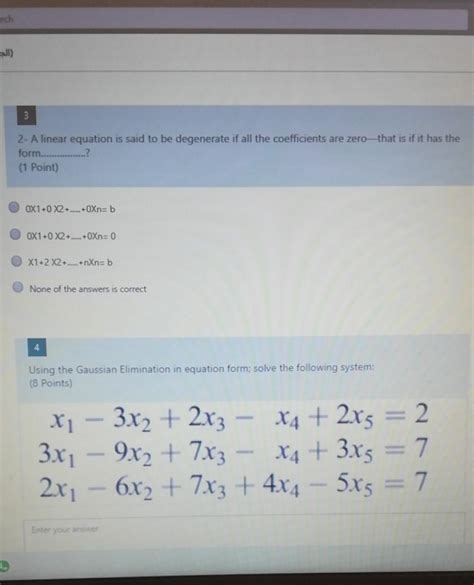solved ch 3 2 a linear equation is said to be degenerate if