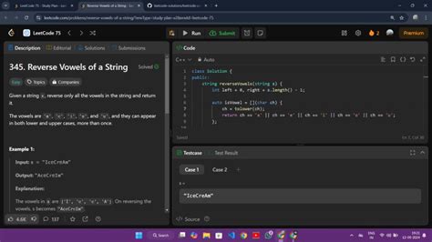Day 5 Of 75 Leetcode Challenge Reverse Vowels Of A String Nayan