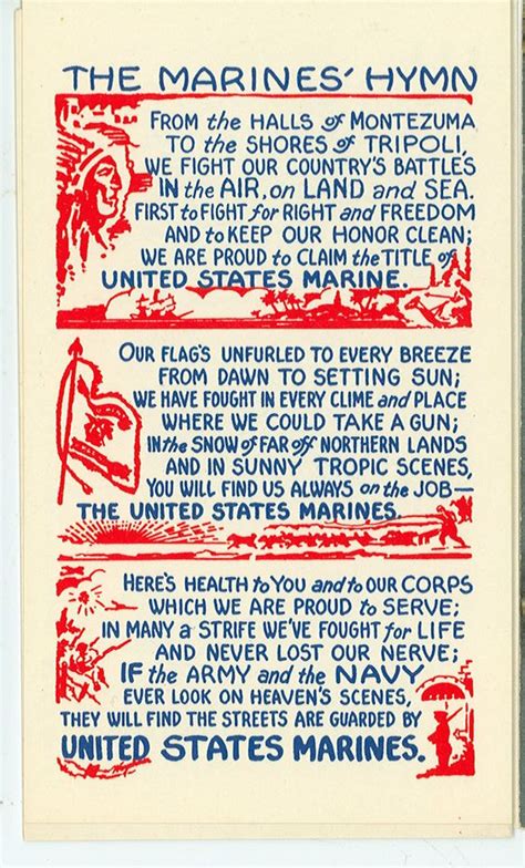 Marine Corps Hymn Marine Corps And United States On Pinterest
