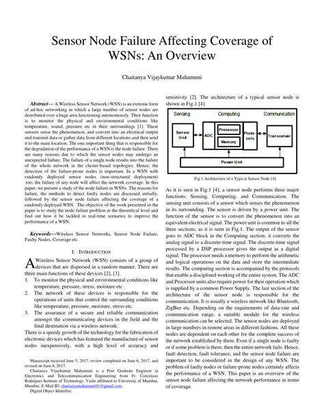 Pdf Sensor Node Failure Affecting Coverage Of Wsns An Overview