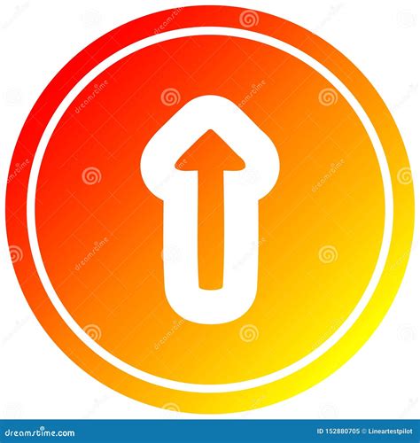 A Creative Pointing Arrow Circular In Hot Gradient Spectrum Stock Vector Illustration Of