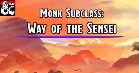 Monk Subclass Way Of The Sensei Rpg Item Rpggeek