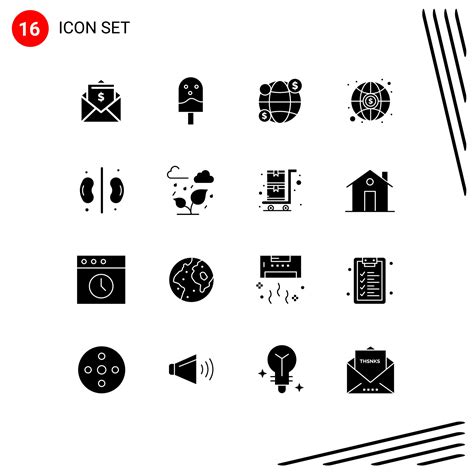 User Interface Pack Of 16 Basic Solid Glyphs Of Cloud Green Global Medical Health Editable