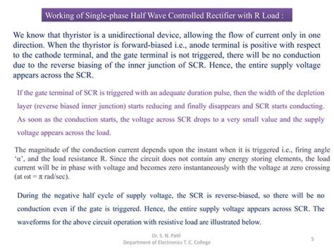 Half Wave Controlled Rectifier With Resistive Loadpptx