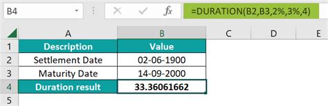 Duration Excel Function Formula Example How To Use