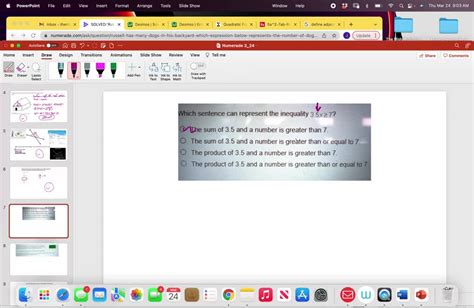 Solved Seven Less Than Three Fifths Times A Number Is Less Than Or Equal To Eighteen Which