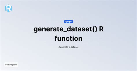 Generatedataset R Function From Dyngen R Packages