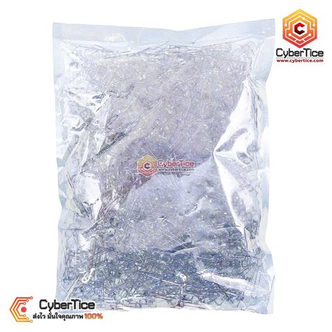 Led 5mm หลอดใส ไฟสีขาว ขนาด 5mm จำนวน 1000 ดวง ขาย Arduino อุปกรณ์ Arduino คุณภาพดี ราคาถูก