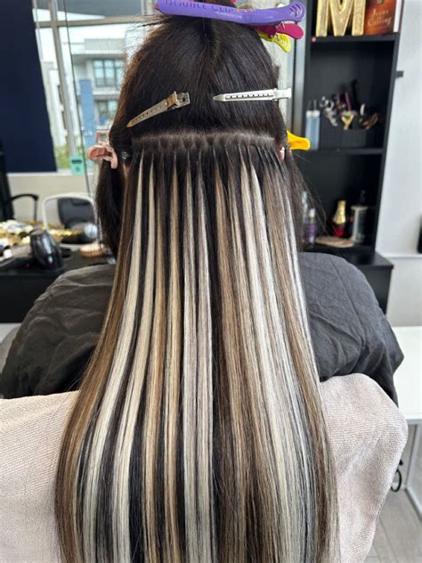 Keratin Tip Hair Extensions K Tip Hair Extensions Highlighted Hair Extensions Gray Hair