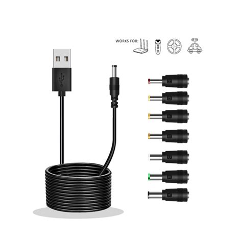 USB To DC Universal Power Cable With Interchangeable DC Connector Heads Sansai M InkStation