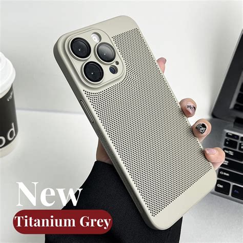 New Titanium Grey Heat Dissipation Phone Case For IPhone 15 14 13 12 11 Pro Max 15 14 Plus Hard