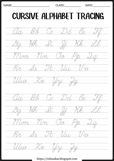 Cursive Alphabet Tracing Worksheet In 2025 Cursive Writing Worksheets Cursive Handwriting