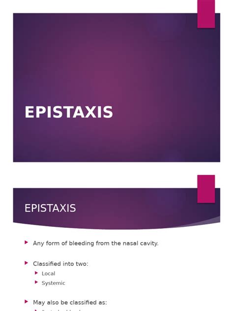 Epistaxis Pdf Human Nose Medical Specialties