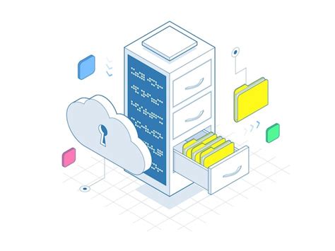 Premium Vector Isometric Big Data Storage And Cloud Computing Computer Service On Lines