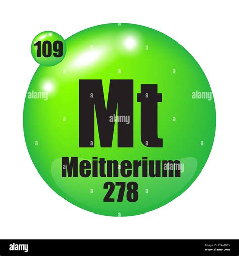 Meitnerium Icon Mt Chemical Element Atomic Number 109 Mass 278
