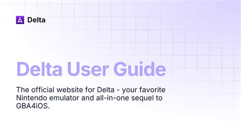 Delta User Guide Delta