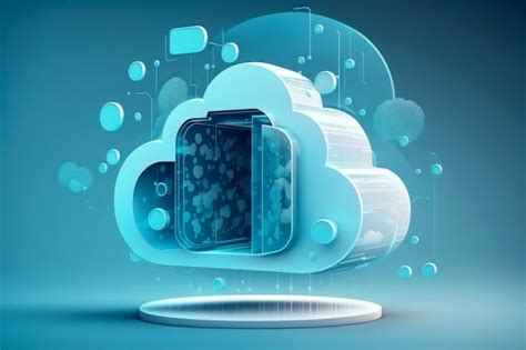 Premium Ai Image Cloud Computing Technology Concept Light Blue Color Futuristic Illustration