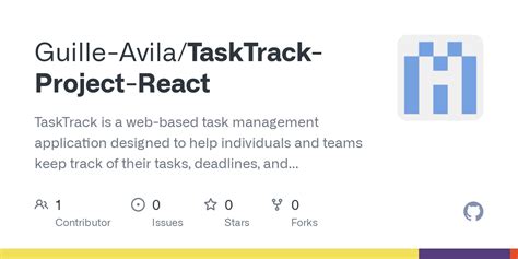 Github Guille Avilatasktrack Project React Tasktrack Is A Web Based Task Management