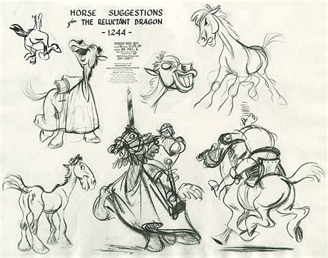 Design Reluctant Dragon And Pinocchio Model Sheets Serving The