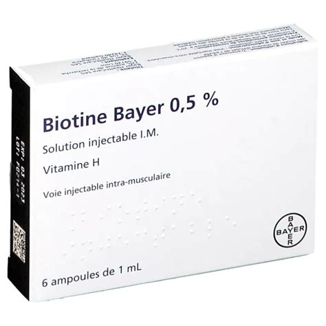 Biotine Bayer 05 6 Ampoules Injectables Im On Sale In Pharmacies