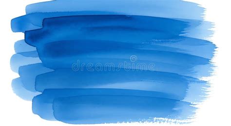 Abstract Blue Watercolor Brush Strokes Stock Illustration