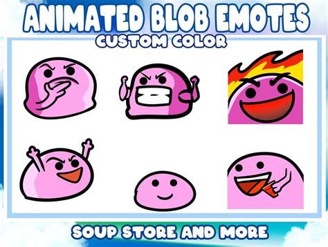 Animated Twitch Emote Pack Cute Animated Blob Pack Of 6 Emotes Twitch