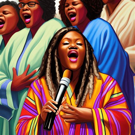 Beautiful African American Woman Singing In Church Choir · Creative Fabrica