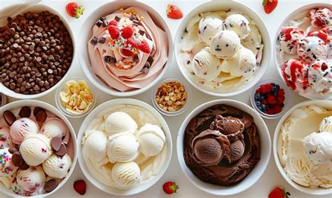 Overhead Shot Of An Ice Cream Social Gathering Premium Ai Generated Image