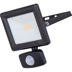 Wessex LED PIR Floodlight IP65 10W 1200lm 4000K Black Toolstation
