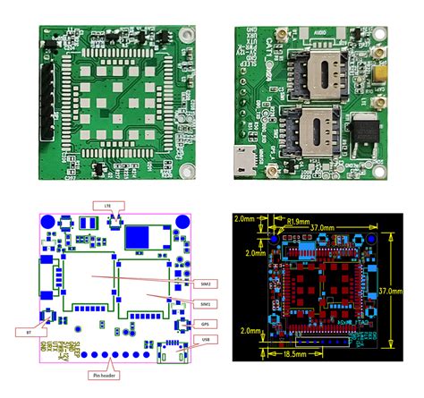 china low price simcom a7670g 4g cat1 core board development board with