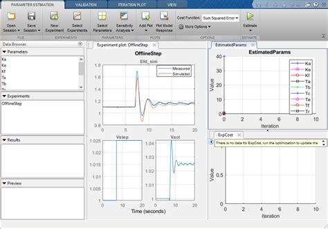 Parameter Estimation For Power Plant Excitation System Starting At Steady State Gui Matlab