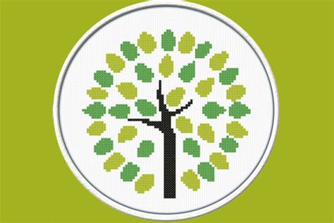 Green Tree PDF Cross Stitch Pattern Graphic By KseniyaOmega Creative Fabrica