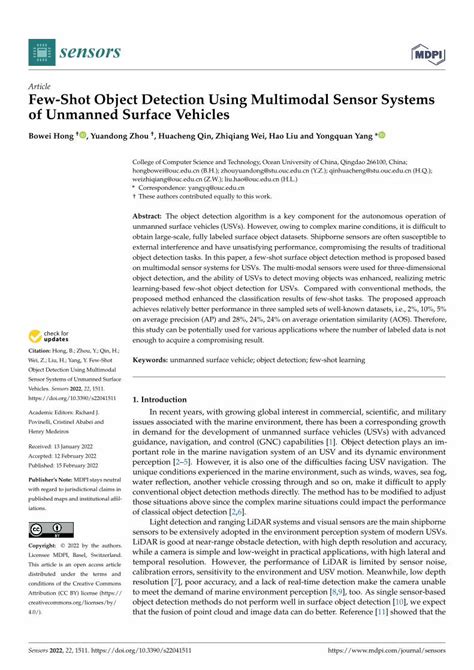 pdf few shot object detection using multimodal sensor systems