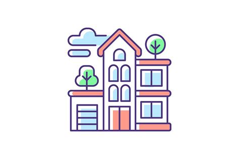 apartment building rgb color icon outline icons ~ creative market