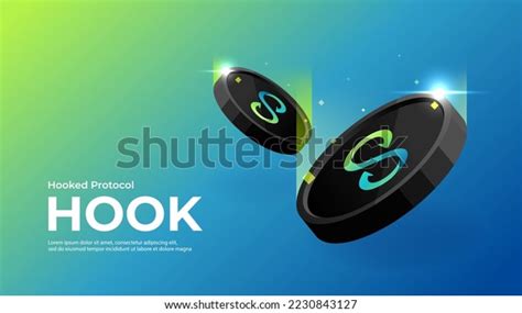 hooked protocol hook coin cryptocurrency concept stock vector royalty