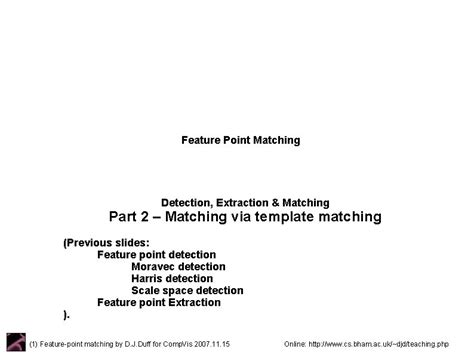 Feature Point Matching Detection Extraction Matching Part 2
