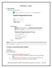 02-Lab - Java Servlet JSP and JDBC.pdf - ITSW3101 - Lab 02 1. Java Servlet Design the form as ...