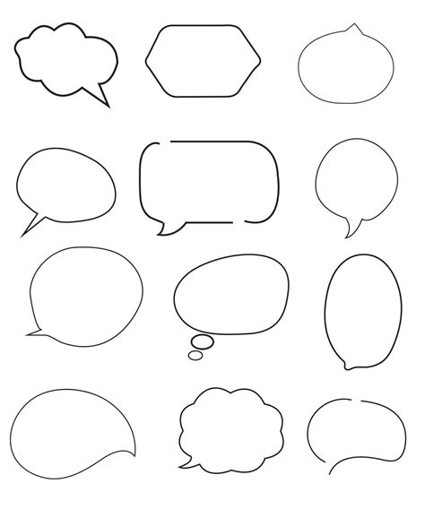 Vector Set of speech bubbles. Dialog box icon, message template. Doodle clouds for text ...