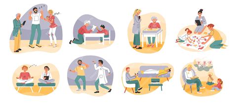 Kunsttherapie Symbole Mit Psychologischen Symbolen Flache Isolierte Vektorillustration